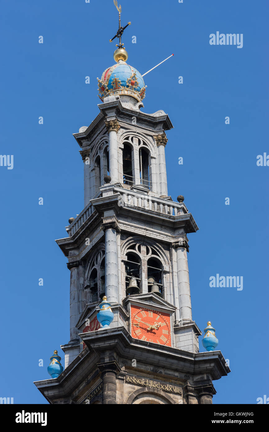 Clock tower westerkerk hi-res stock photography and images - Alamy