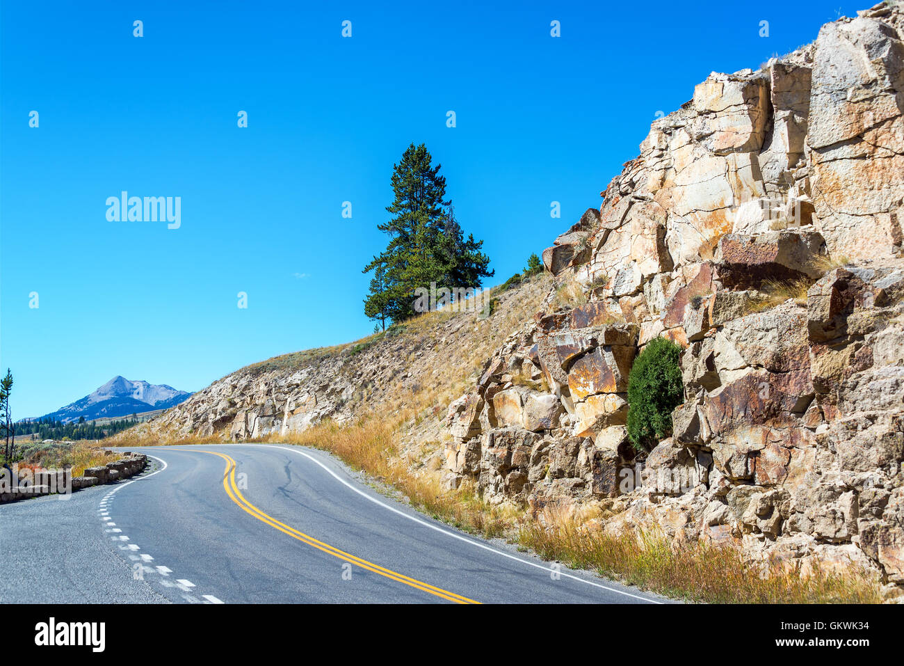 Yellowstone road hi-res stock photography and images - Alamy