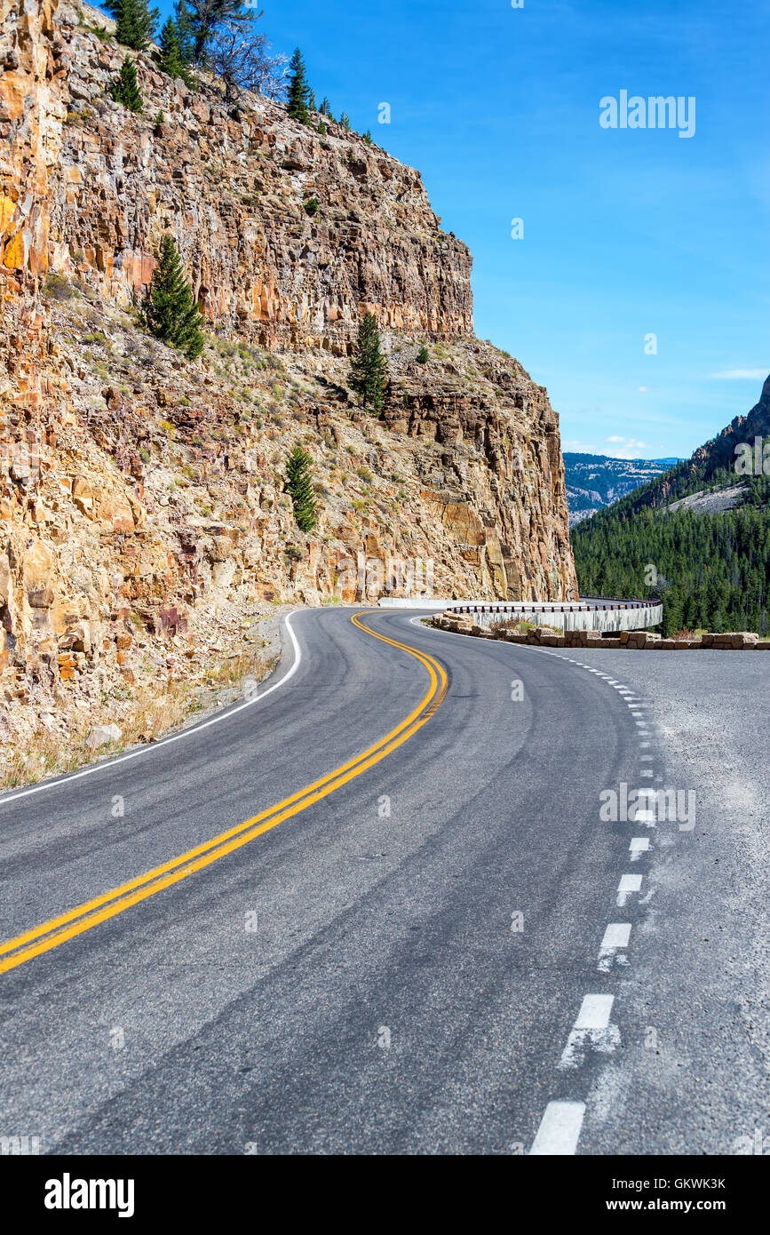 Yellowstone road hi-res stock photography and images - Alamy