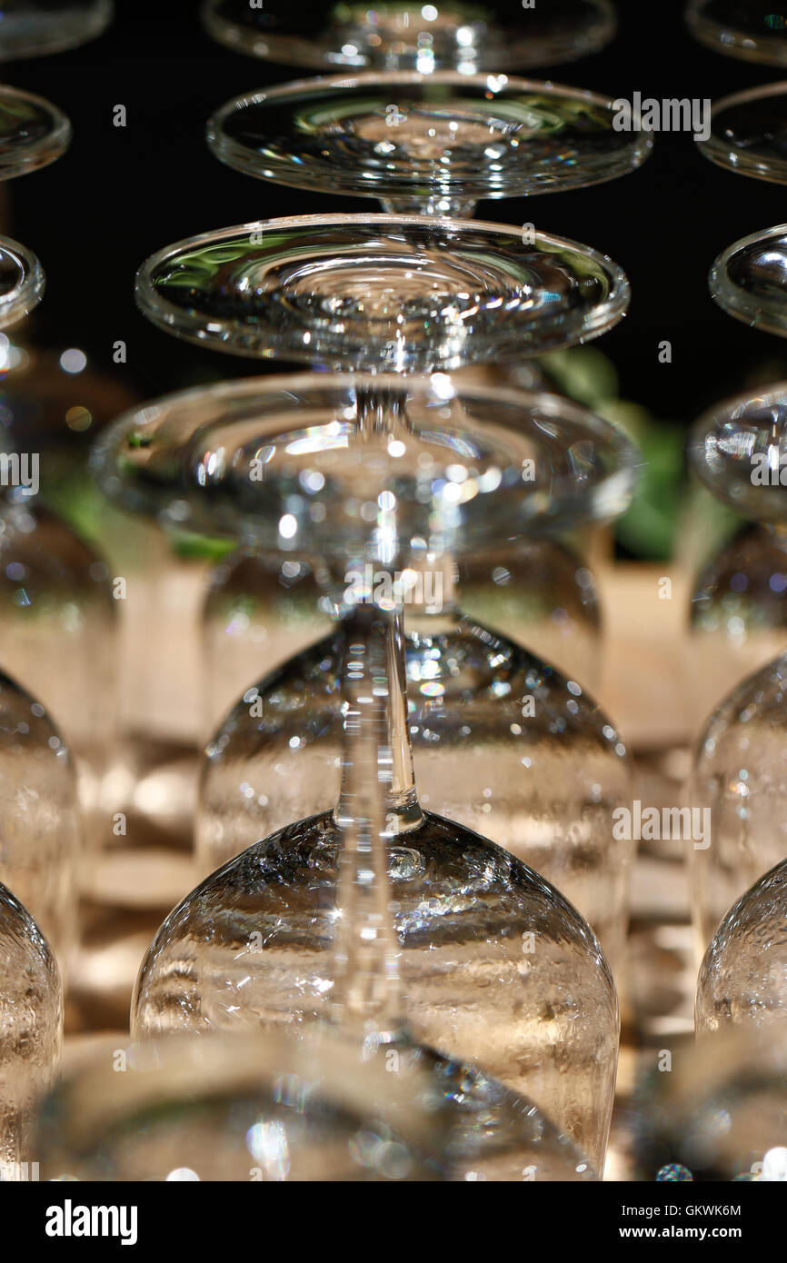 Glasses for a catered party Stock Photo - Alamy