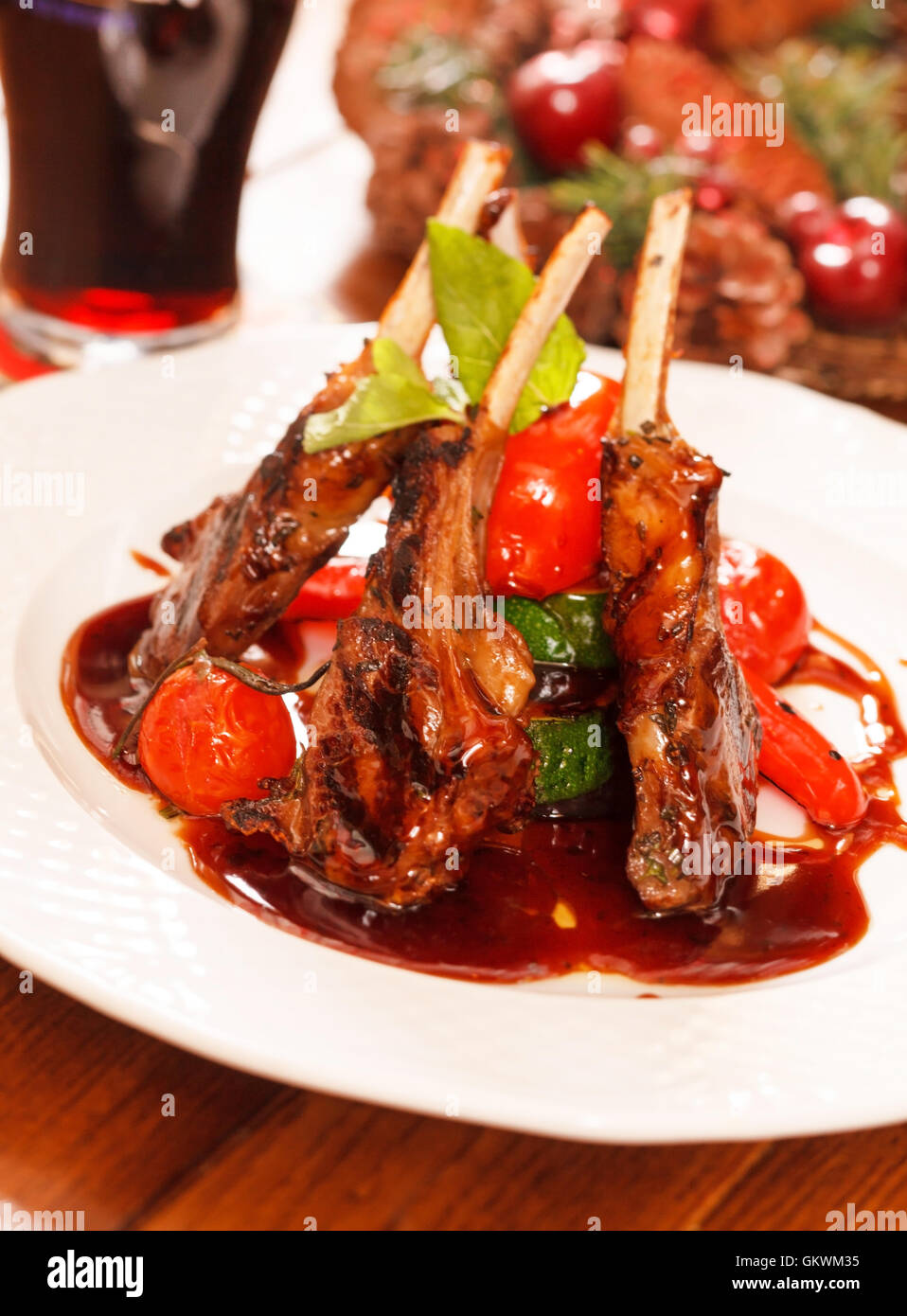 Roasted lamb ribs Stock Photo - Alamy
