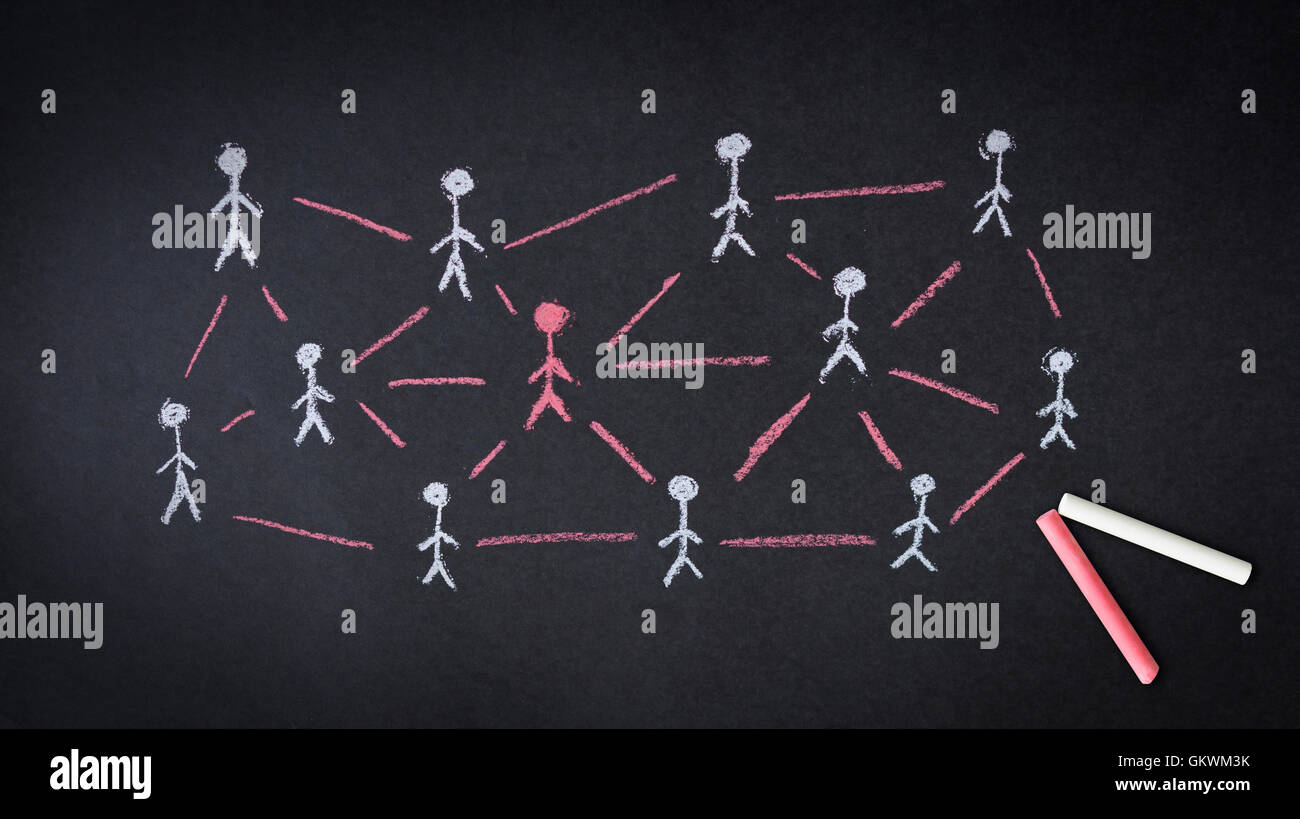 People Network Chalk Drawing Stock Photo - Alamy