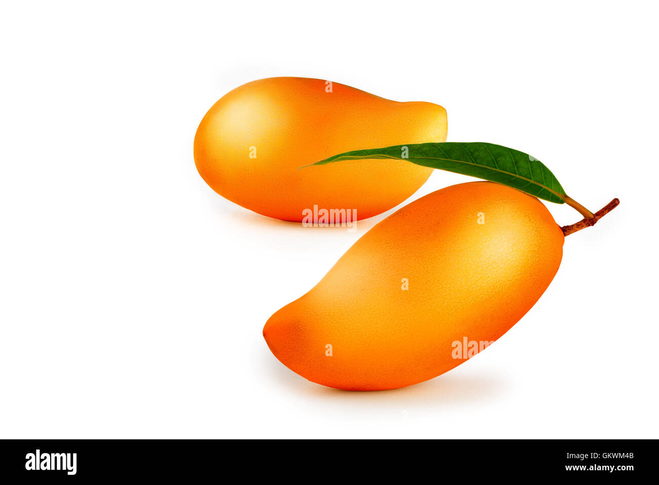 Close up view on nice fresh mango on white back Stock Photo - Alamy