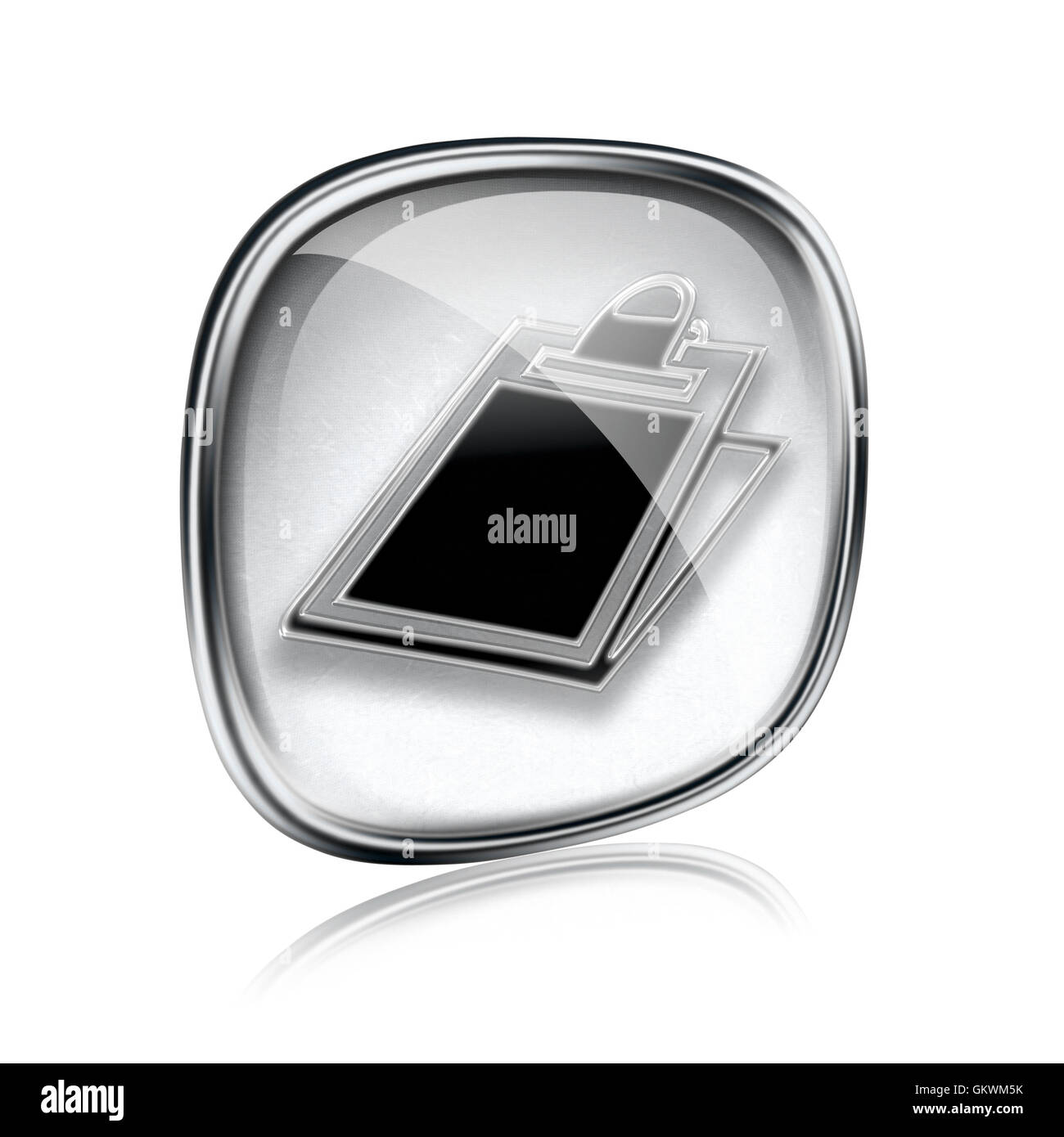 table icon grey glass, isolated on white background Stock Photo - Alamy