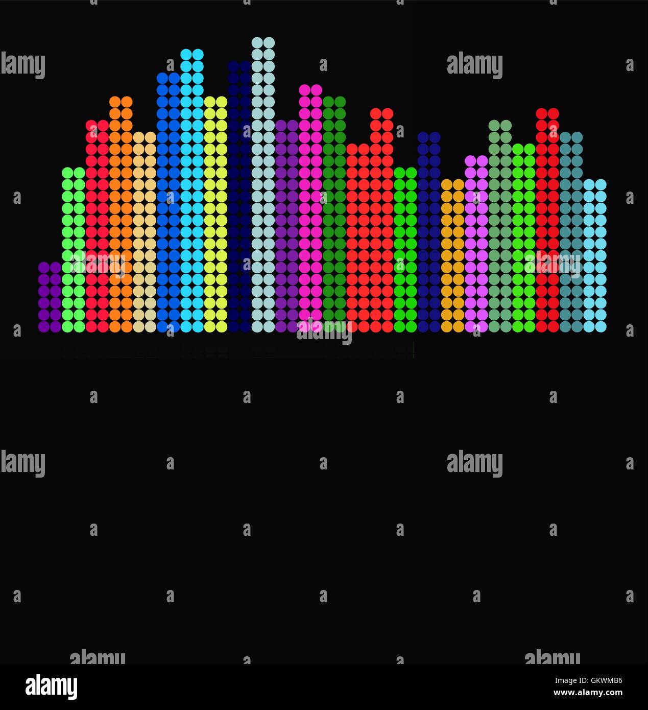 Colorful equalizer with reflection on a black background Stock Vector ...