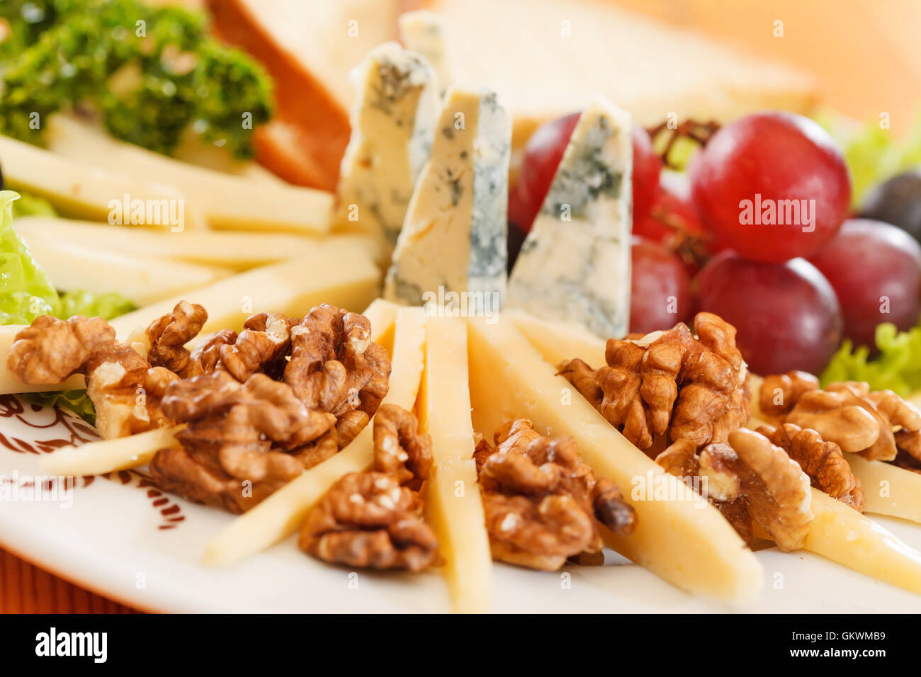Brie cheese grape mint hi-res stock photography and images - Alamy