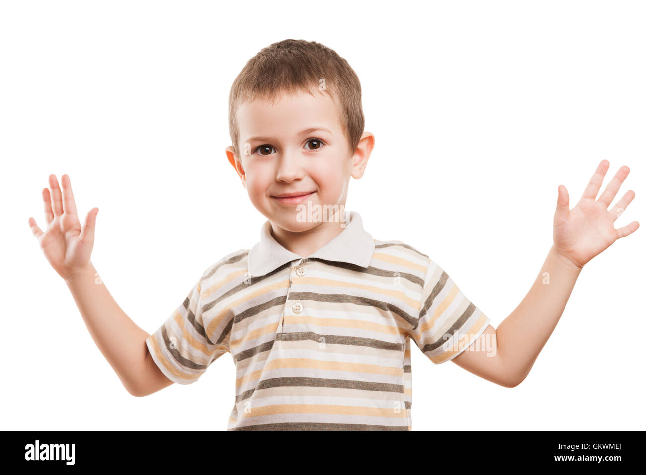 Smiling child gesturing Stock Photo - Alamy