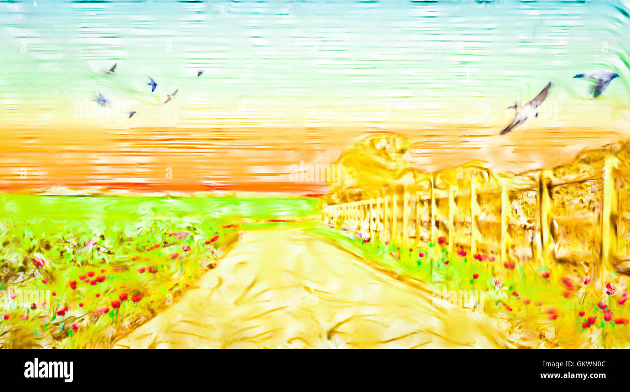 English countryside summer drawing hi-res stock photography and images ...