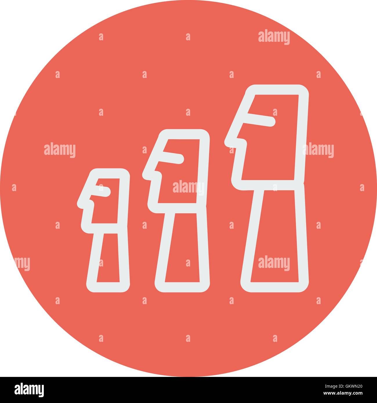 Three wooden statue thin lin icon Stock Vector Image & Art - Alamy