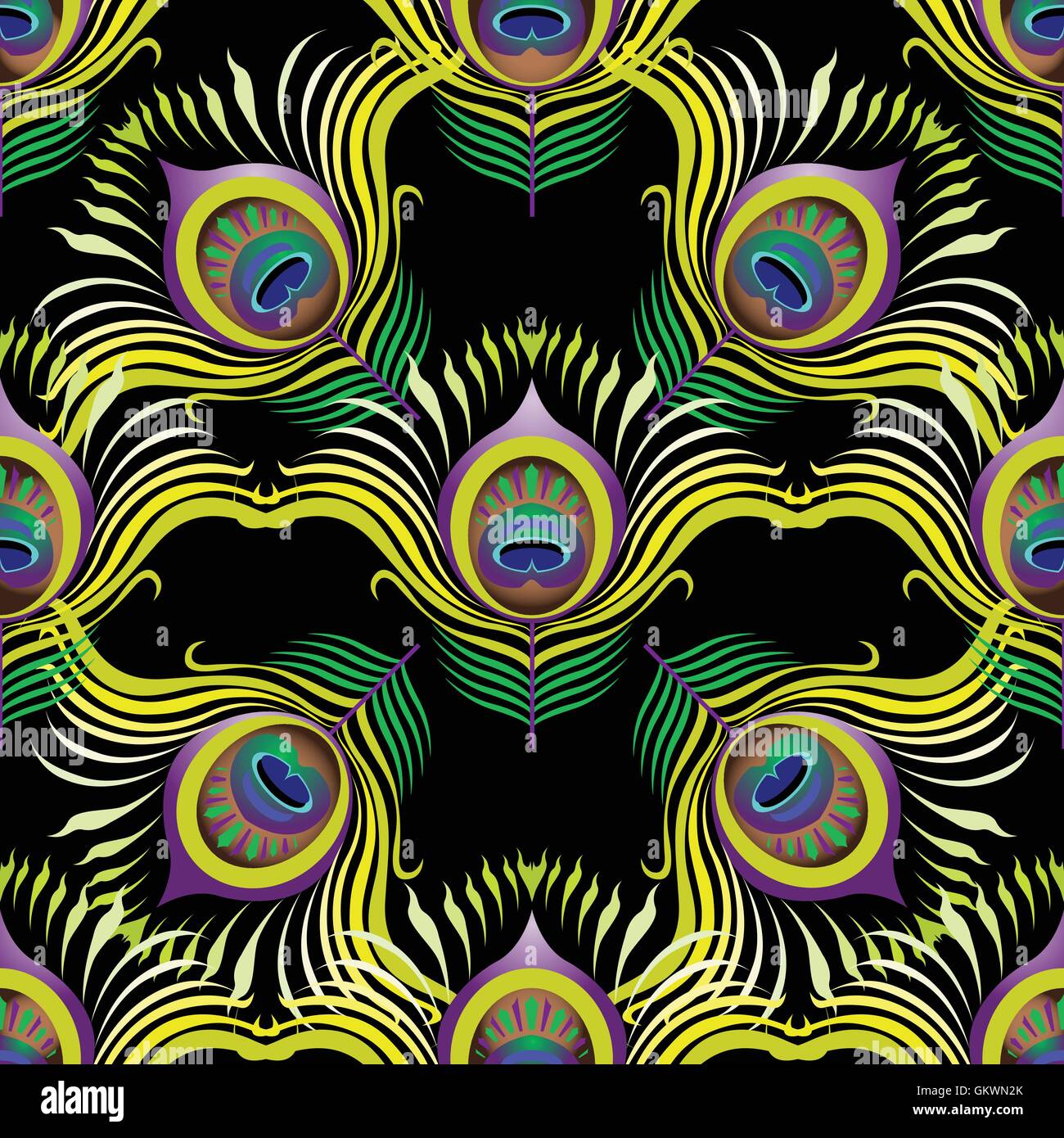 peacock feathers vector seamless background Stock Vector Image & Art - Alamy