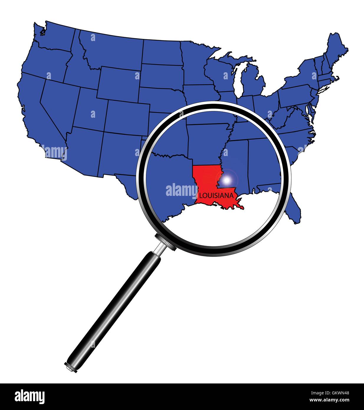 Map Of Louisiana State Cut Out Stock Images & Pictures - Alamy