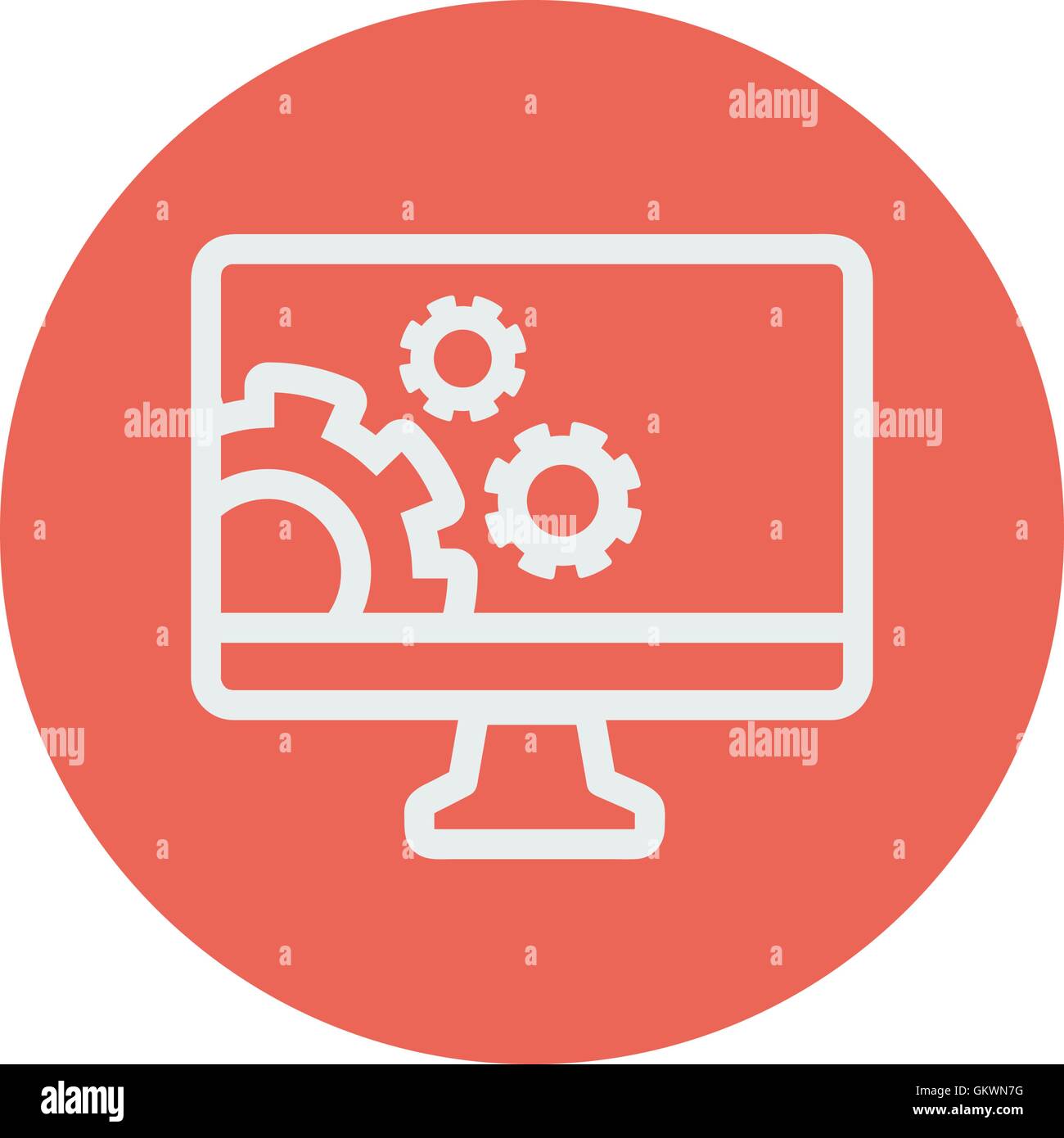 Computer and gear thin line icon Stock Vector Image & Art - Alamy Computer and gear thin line icon Stock Vector Image & Art - Alamy