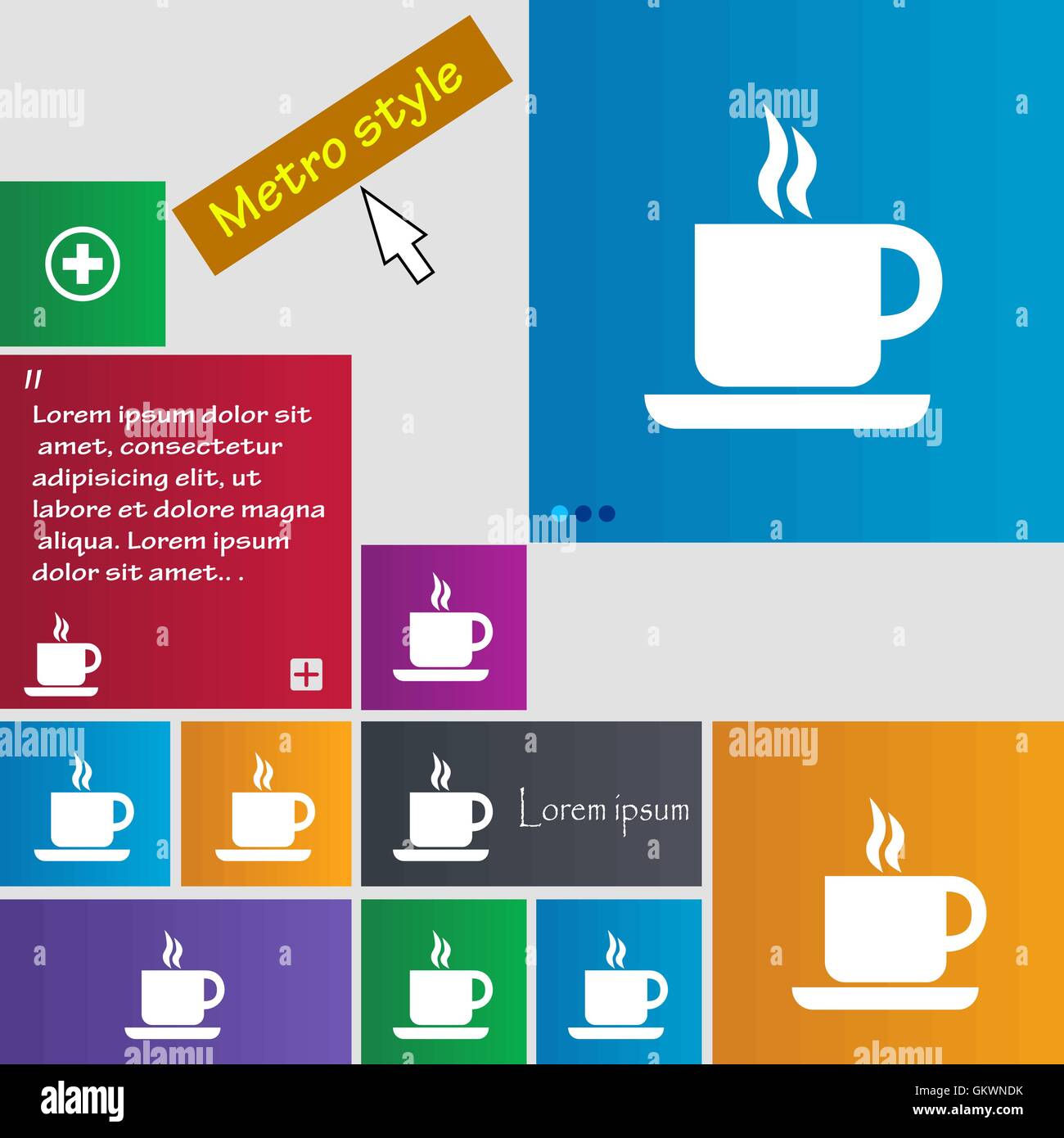 coffee icon sign. buttons. Modern interface website buttons with cursor ...