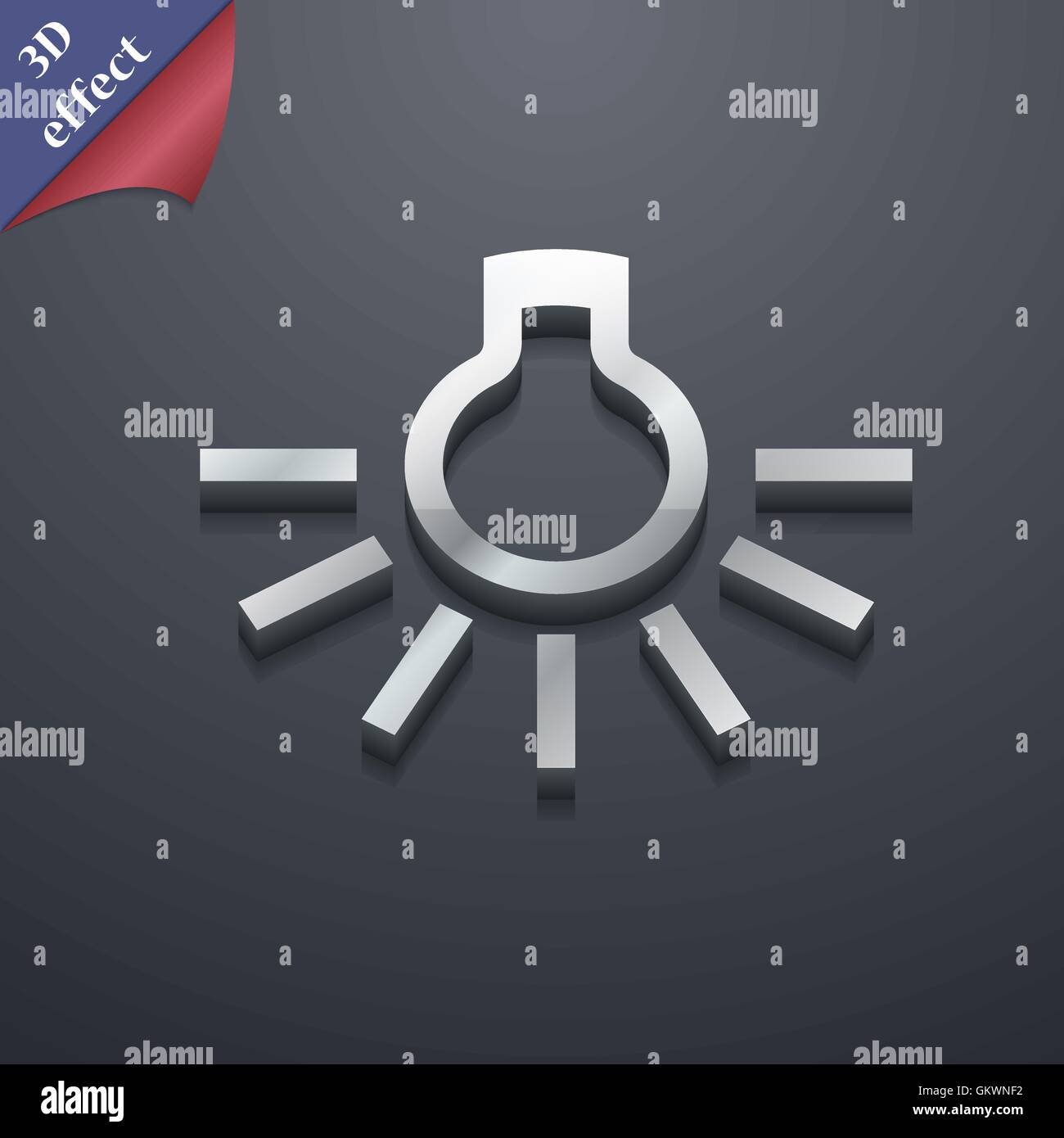 light bulb icon symbol. 3D style. Trendy, modern design with space for ...