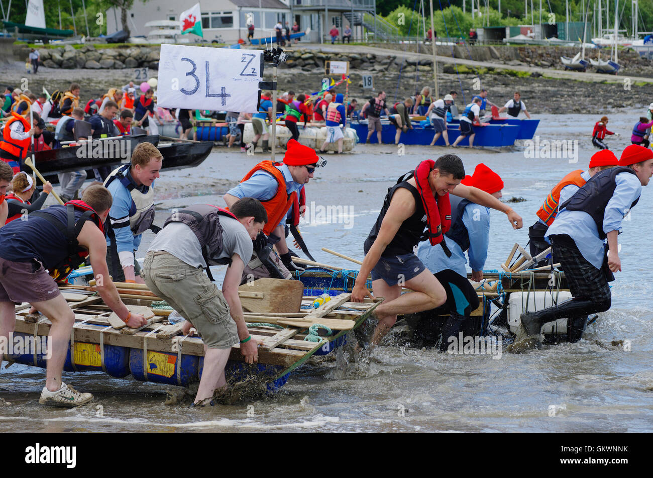 Menai Straits Annual Raft Race Stock Photo - Alamy