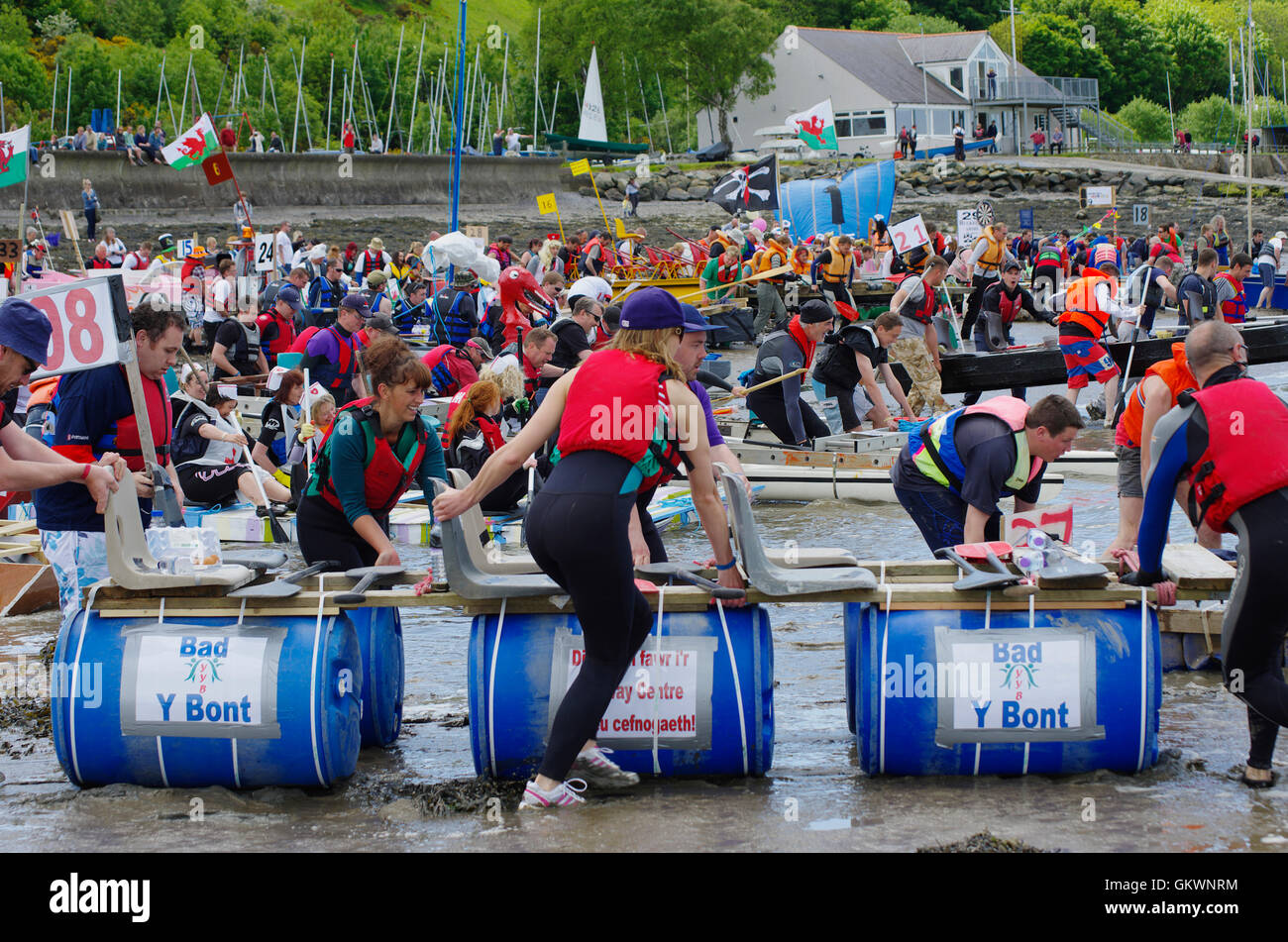 Menai Straits Annual Raft Race Stock Photo - Alamy
