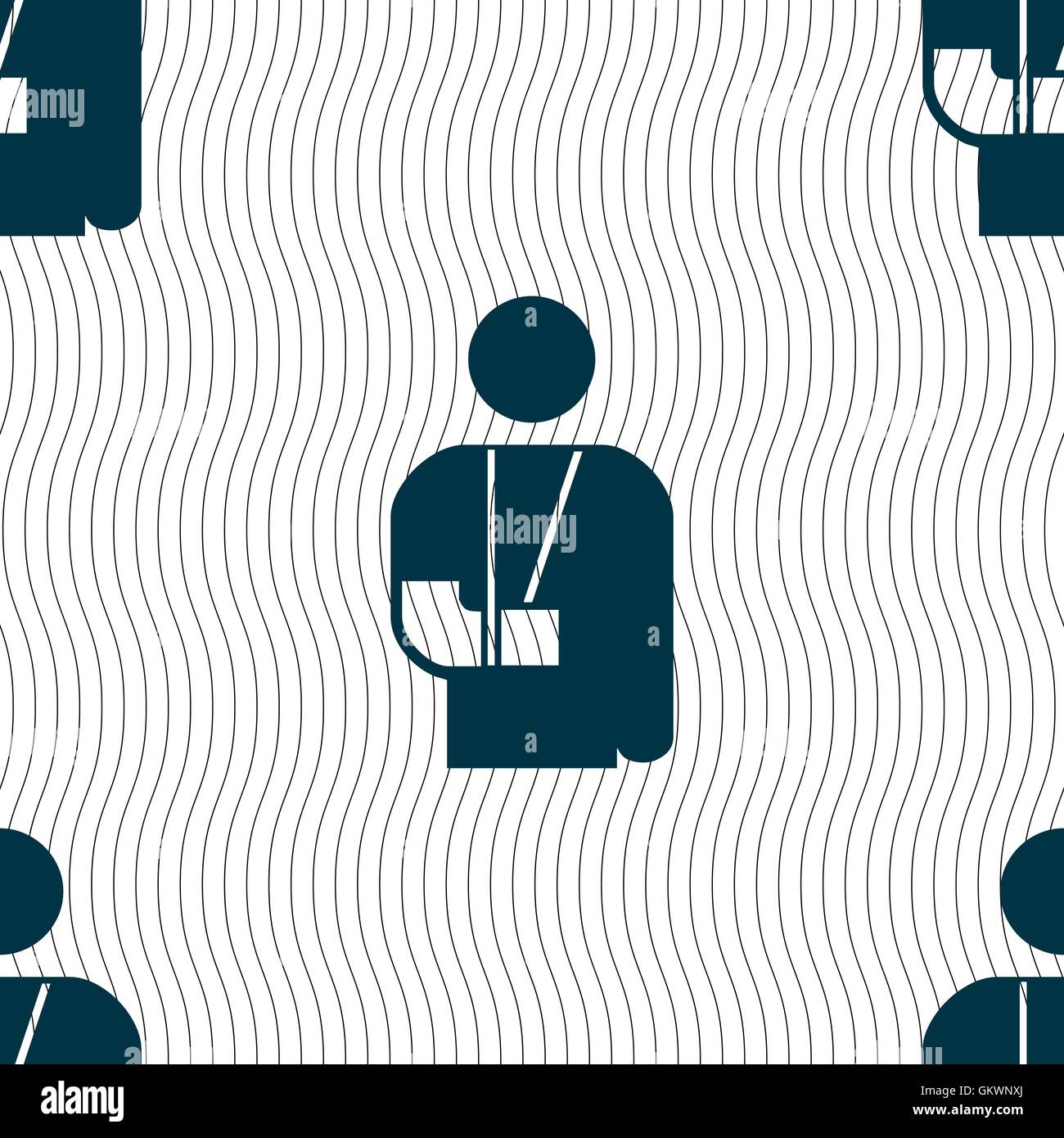 broken arm, disability icon sign. Seamless pattern with geometric ...