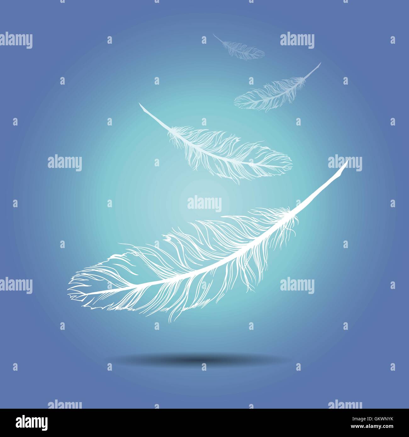flying feathers with white background. EPS 10 Stock Vector Image & Art ...
