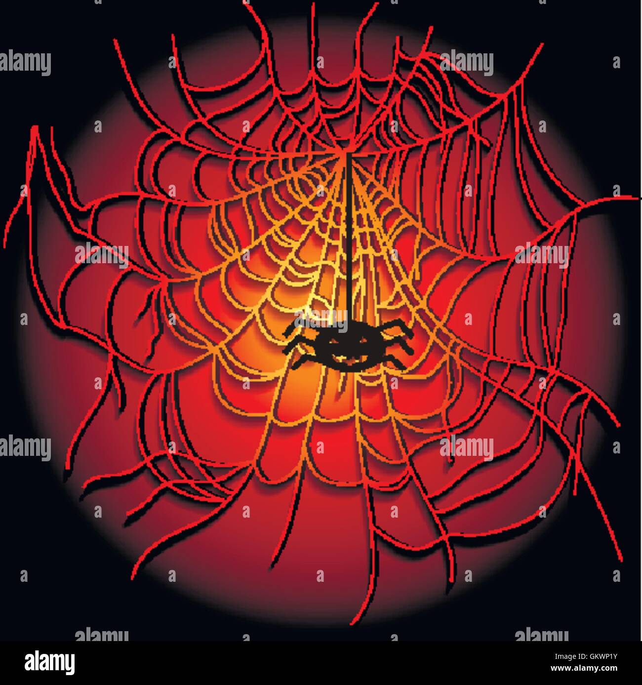 Black orange spider hanging Stock Vector Images - Alamy