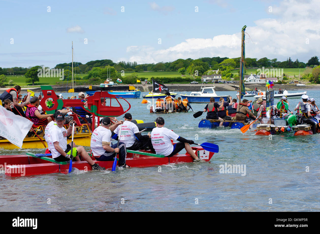 Menai Straits Annual Raft Race Stock Photo - Alamy