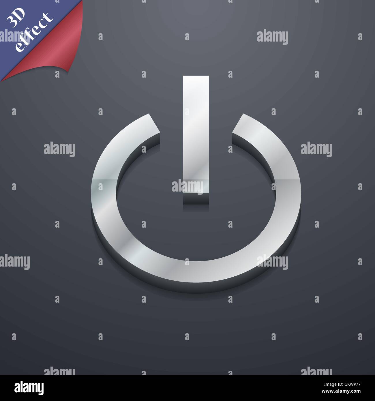 Power icon symbol. 3D style. Trendy, modern design with space for your ...