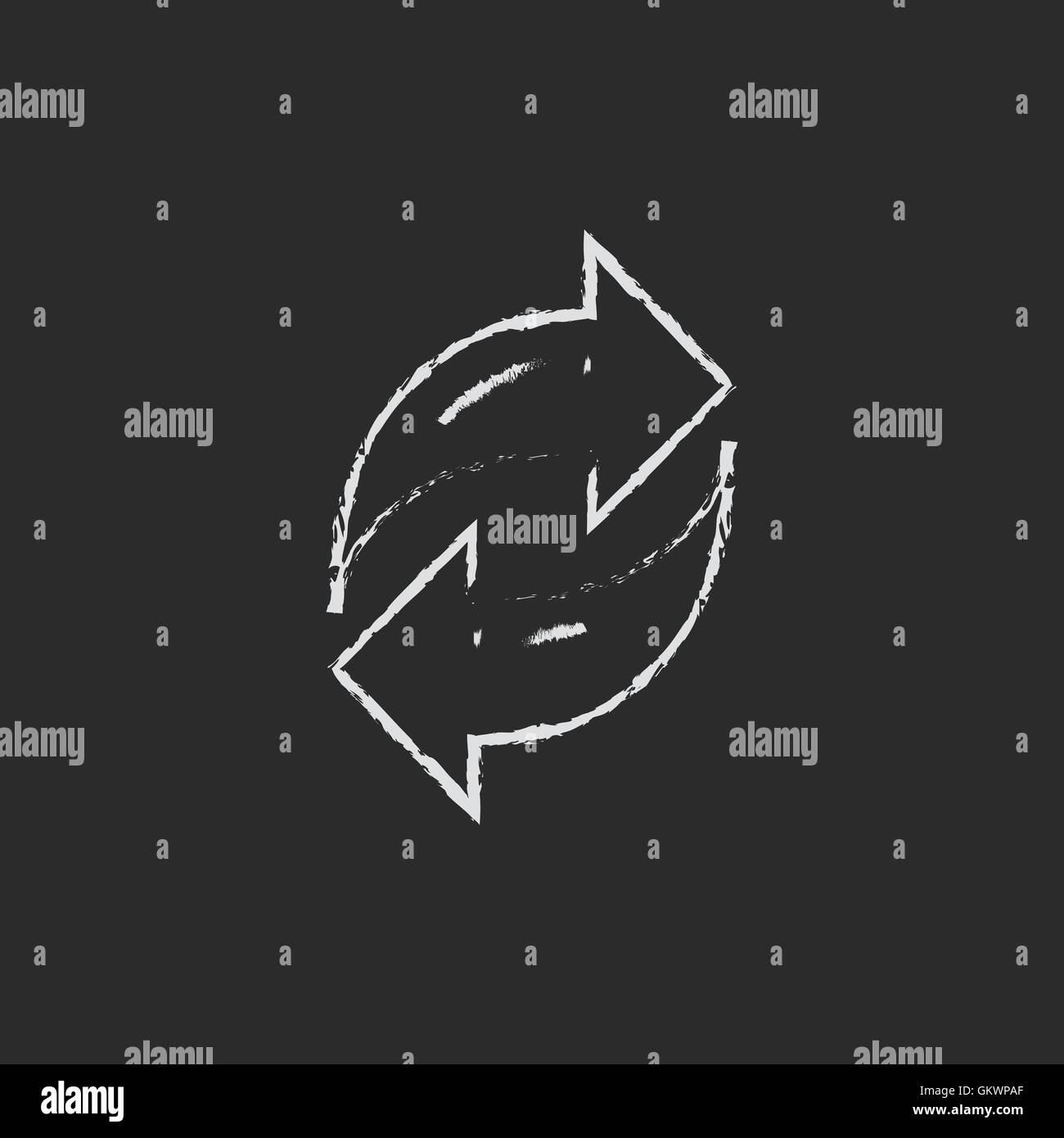 Arrows with left and right direction drawn in chalk Stock Vector Image ...