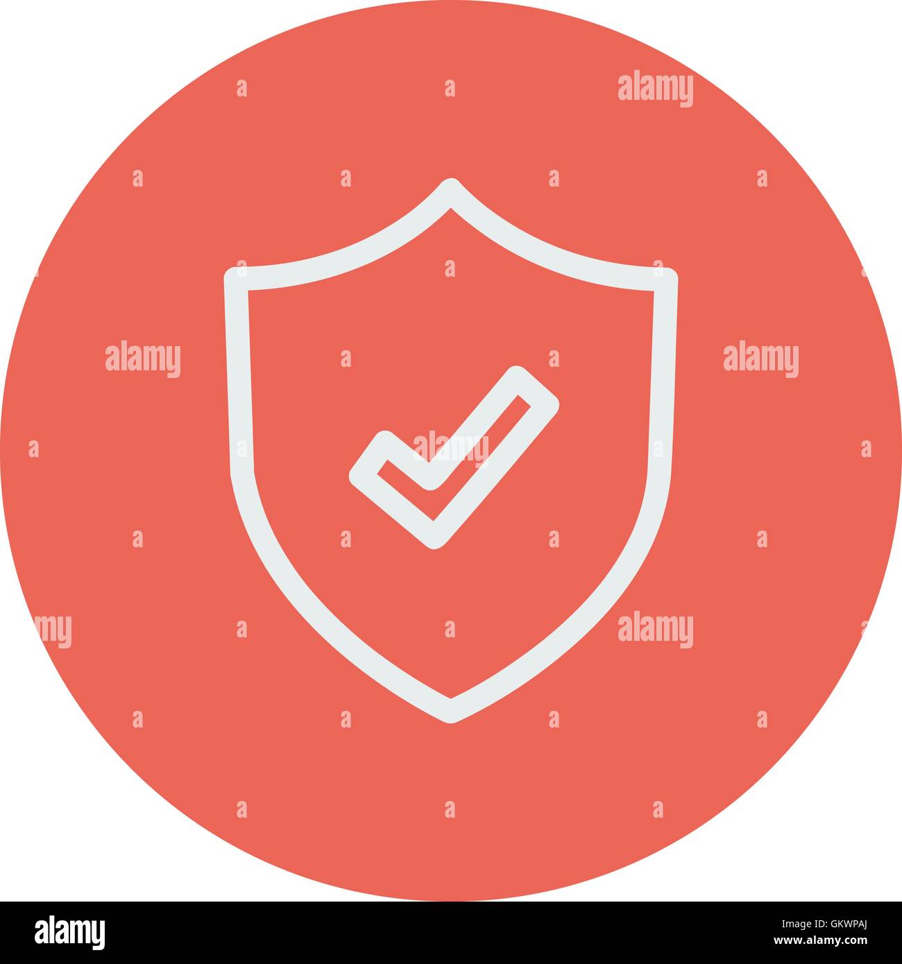 Shield with check mark thin line icon Stock Vector Image & Art - Alamy