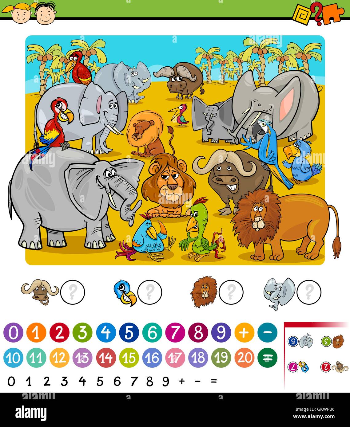 calculating game cartoon illustration Stock Vector Image & Art - Alamy