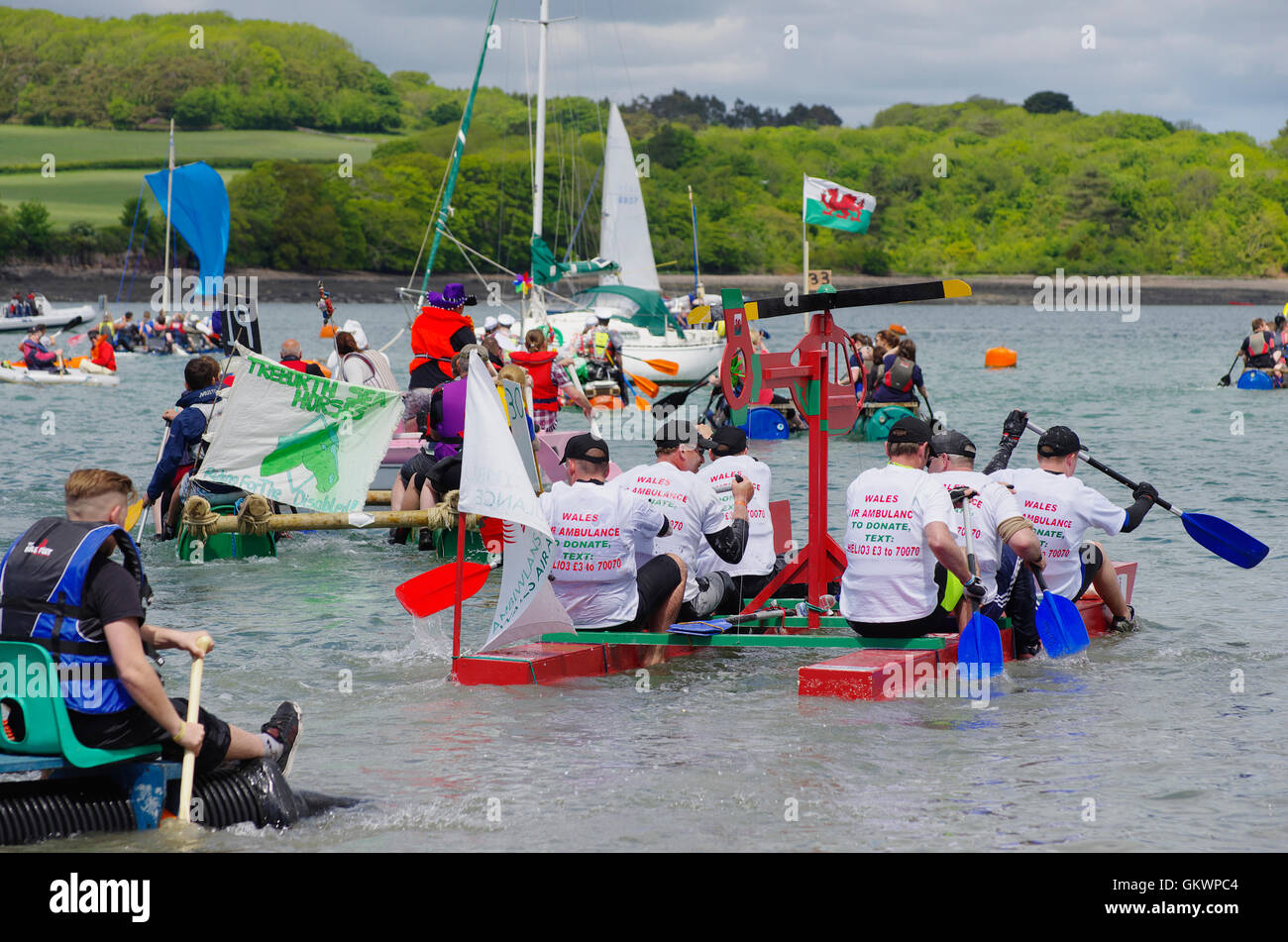 Menai Straits Annual Raft Race Stock Photo - Alamy