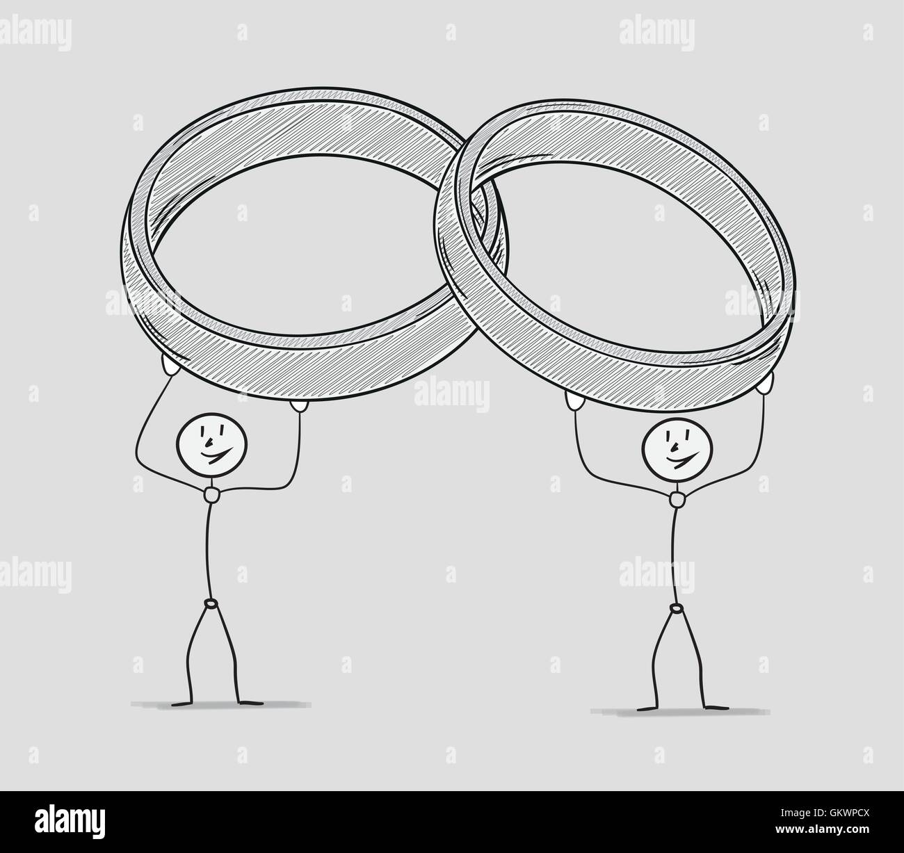 two persons holding rings over their head Stock Vector Image & Art - Alamy