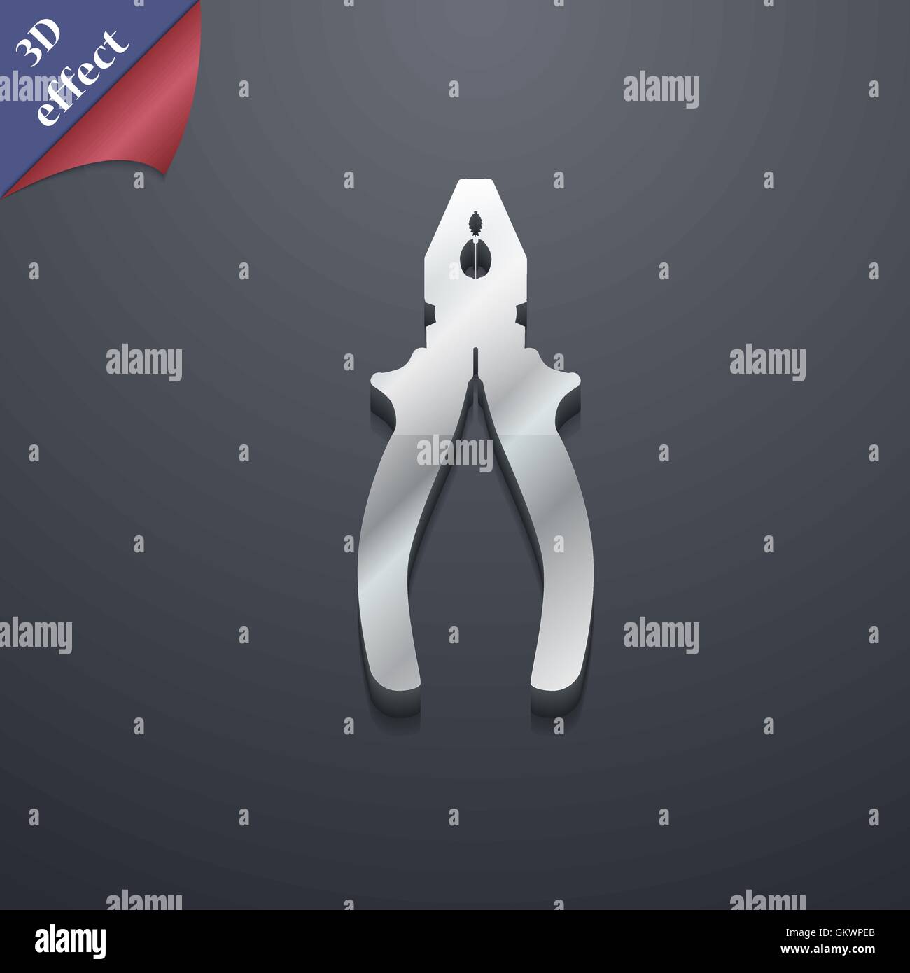 pliers icon symbol. 3D style. Trendy, modern design with space for your ...
