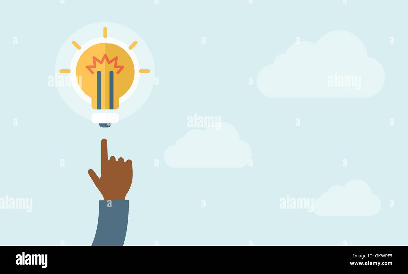 Finger pointer and light bulb Stock Vector Image & Art - Alamy