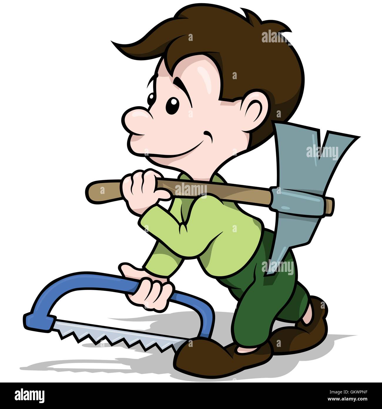 Carpenter Man Cartoon Character High Resolution Stock Photography and ...