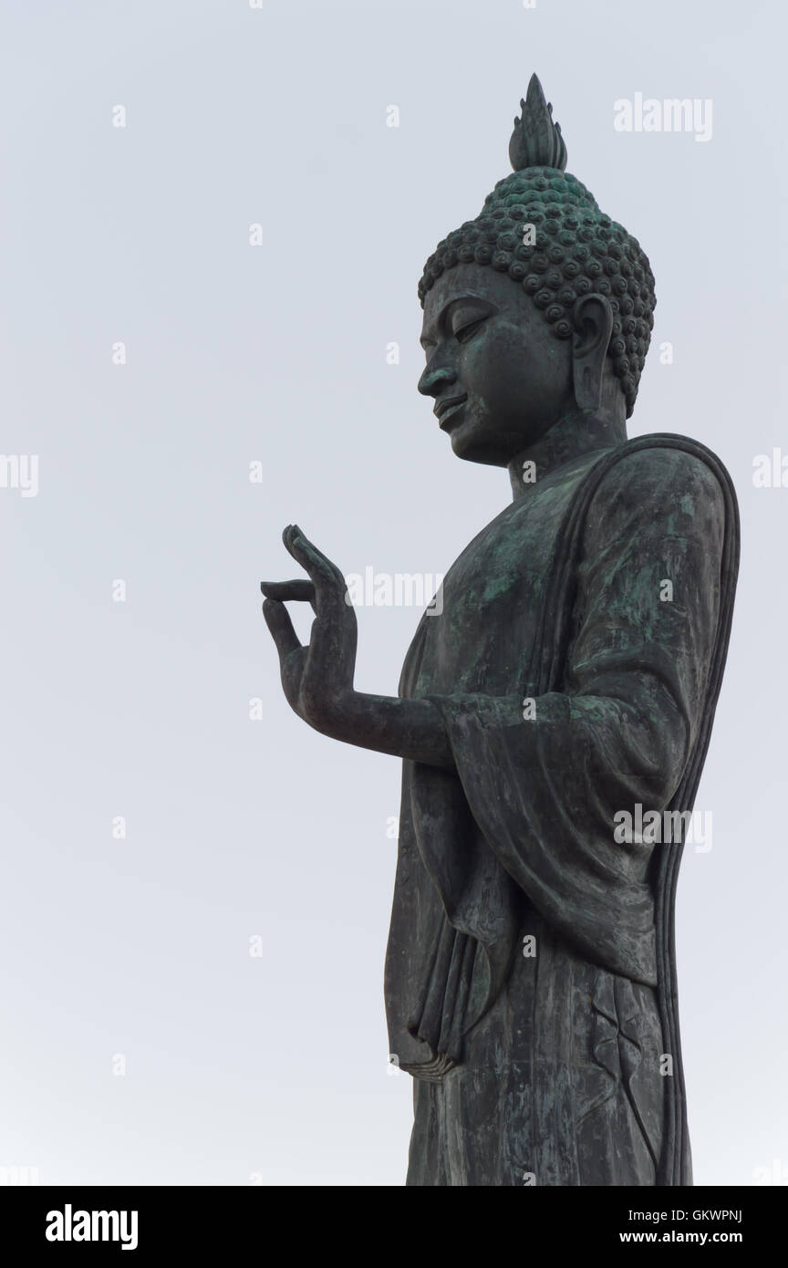 Buddha image in walking posture at Buddhamonthon (Phutthamonthon ...