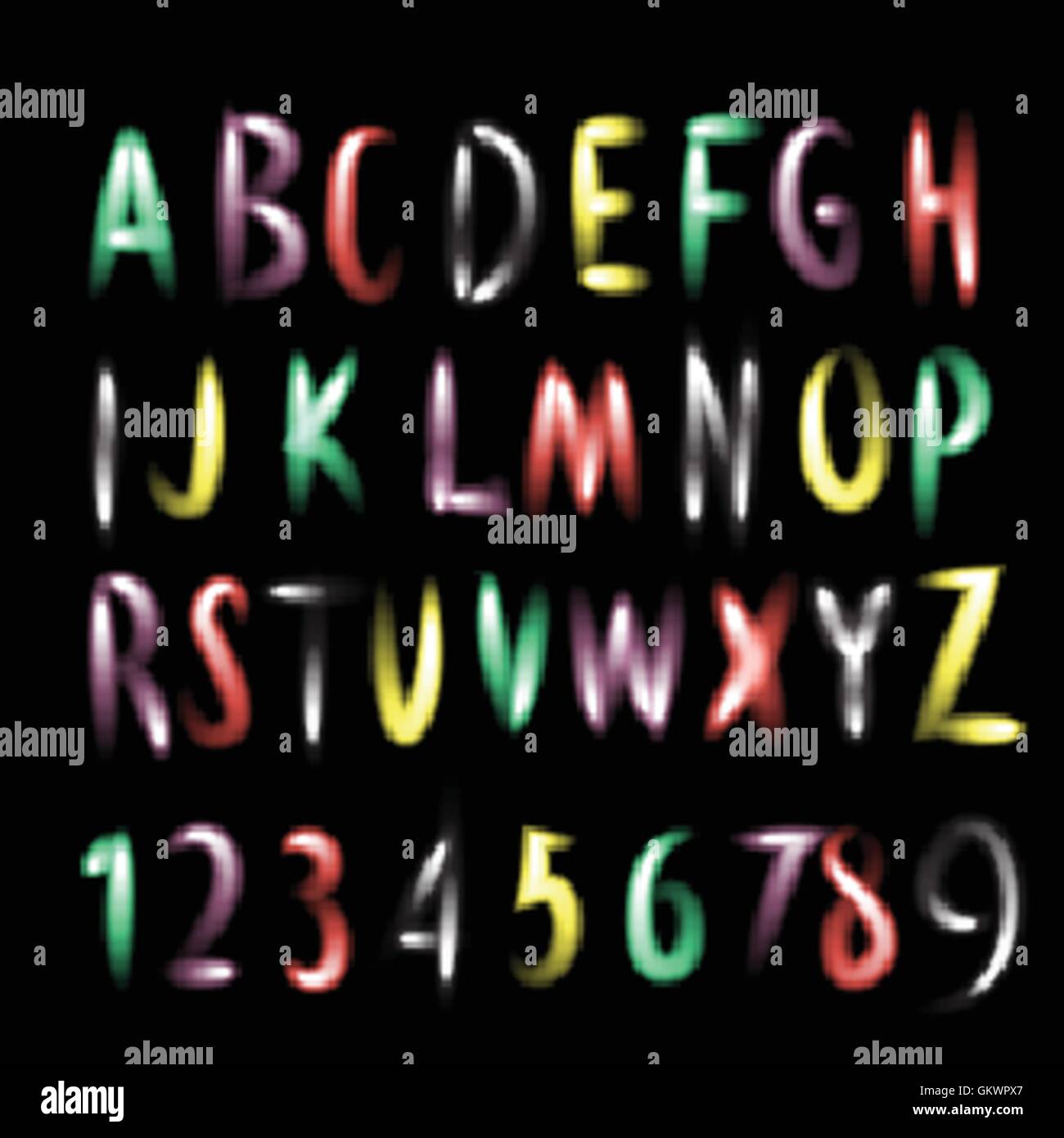 Vector glowing Neon letters Stock Vector Image & Art - Alamy