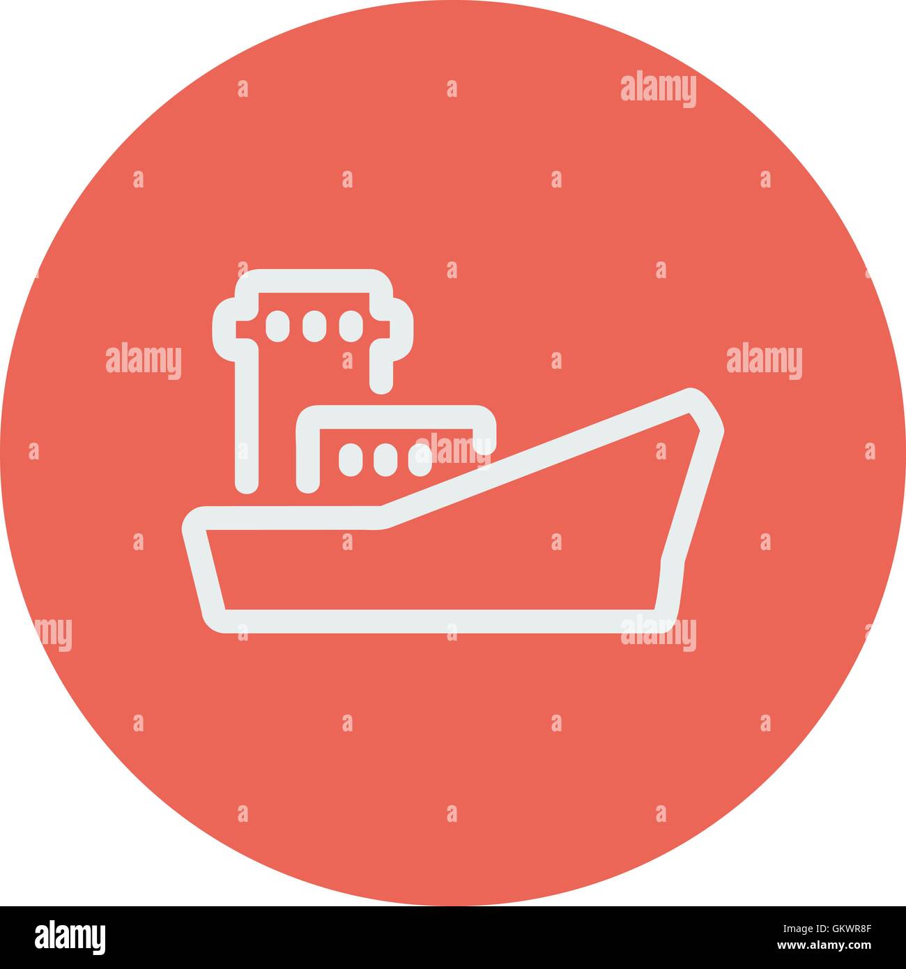 Ship flat design linear Stock Vector Images - Alamy