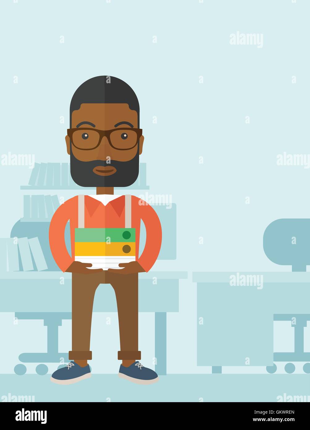 Black man standing inside his office Stock Vector Image & Art - Alamy