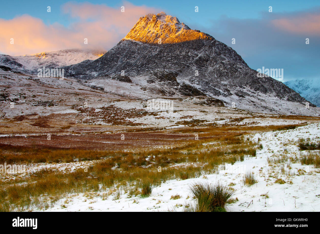 Tryfan Mountain in Winter Stock Photo - Alamy