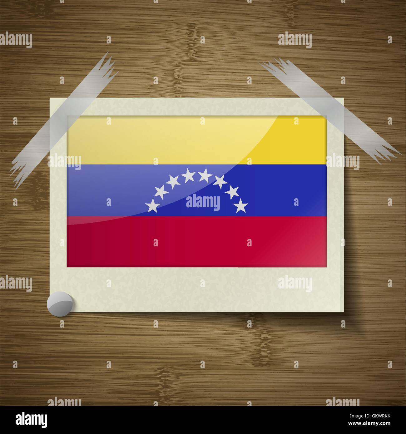 Flags Venezuela at frame on wooden texture. Vector Stock Vector Image ...