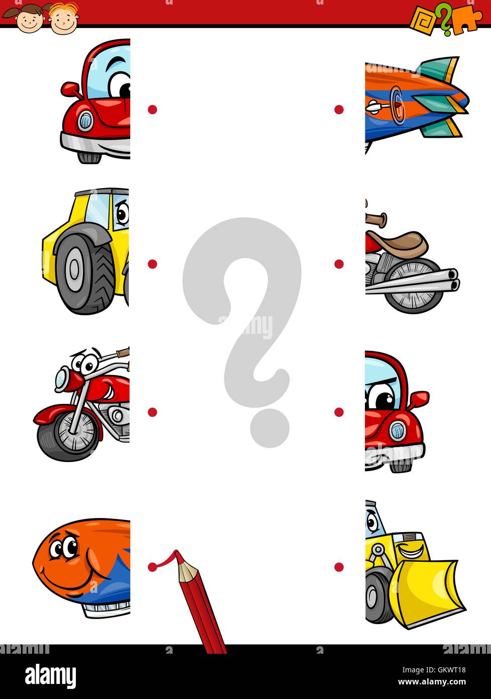 education matching game cartoon Stock Vector Image & Art - Alamy