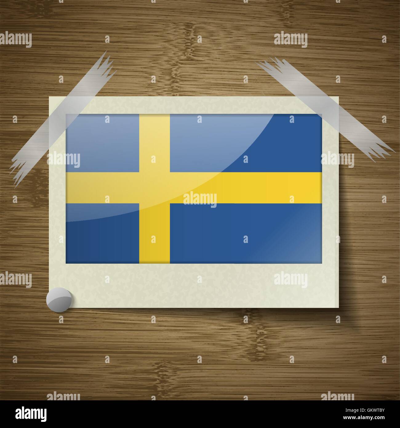 Flags Sweden at frame on wooden texture. Vector Stock Vector Image ...