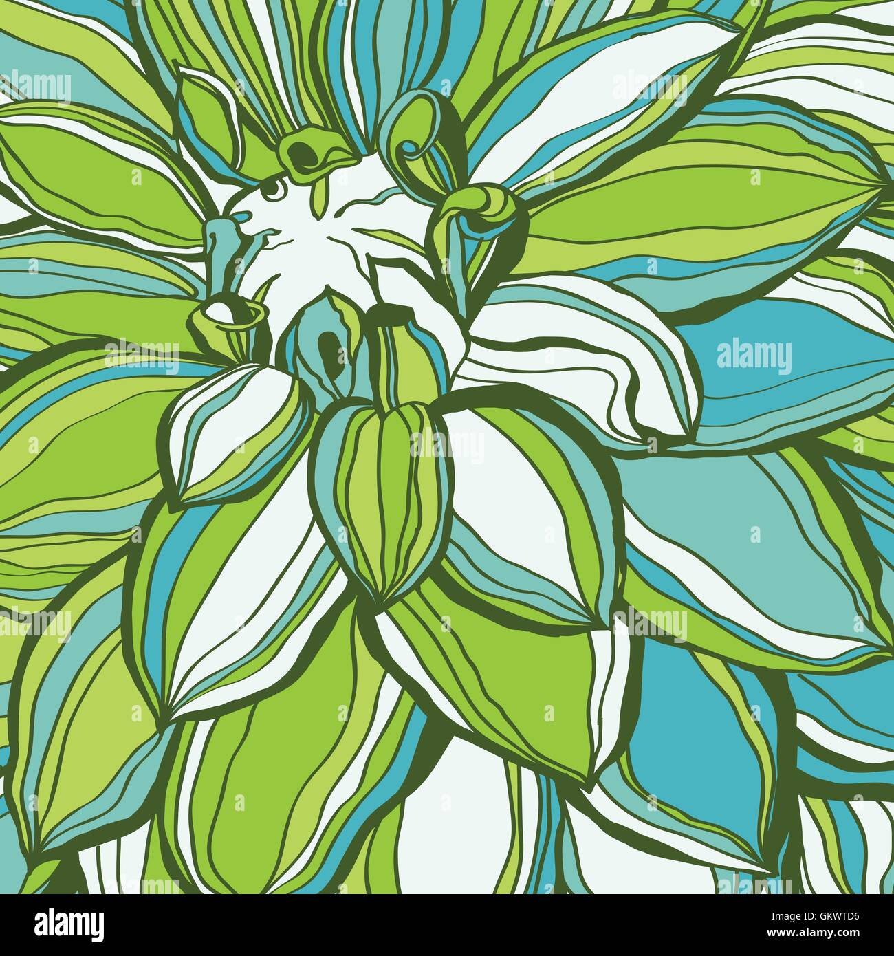 Abstract green flower petals. Use for stylish design. Big copy space ...