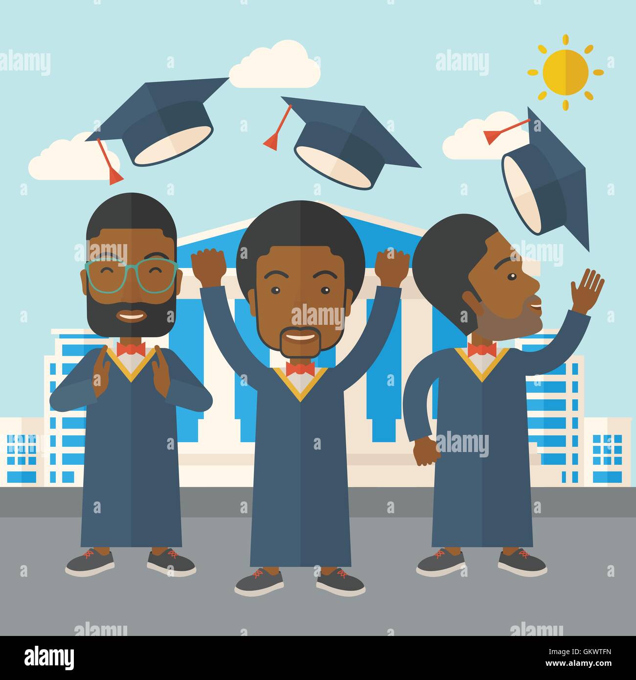 College hat throw Stock Vector Images - Alamy