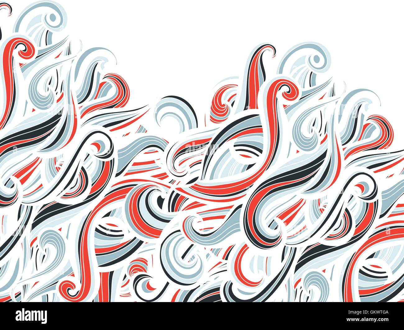 Curl abstract pattern with multicolored waves. Vector illustration ...