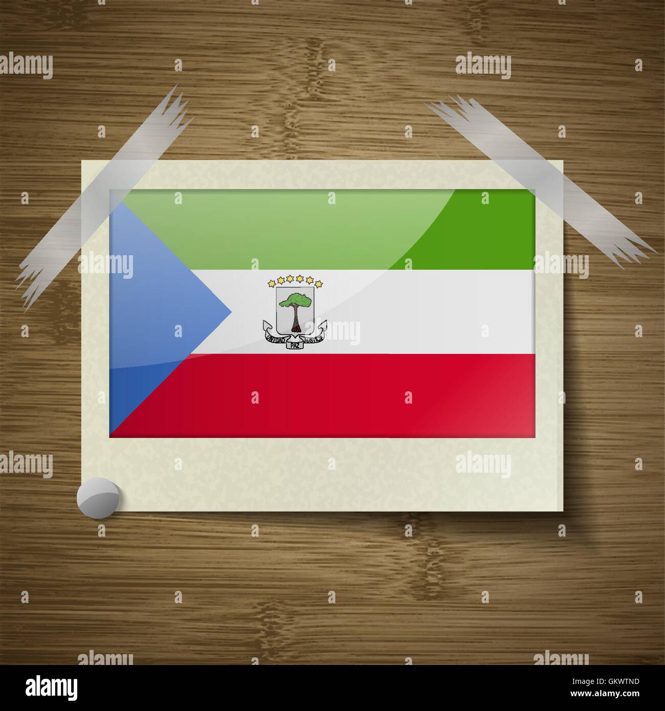 Flags Equatorial Guinea at frame on wooden texture. Vector Stock Vector Image & Art - Alamy