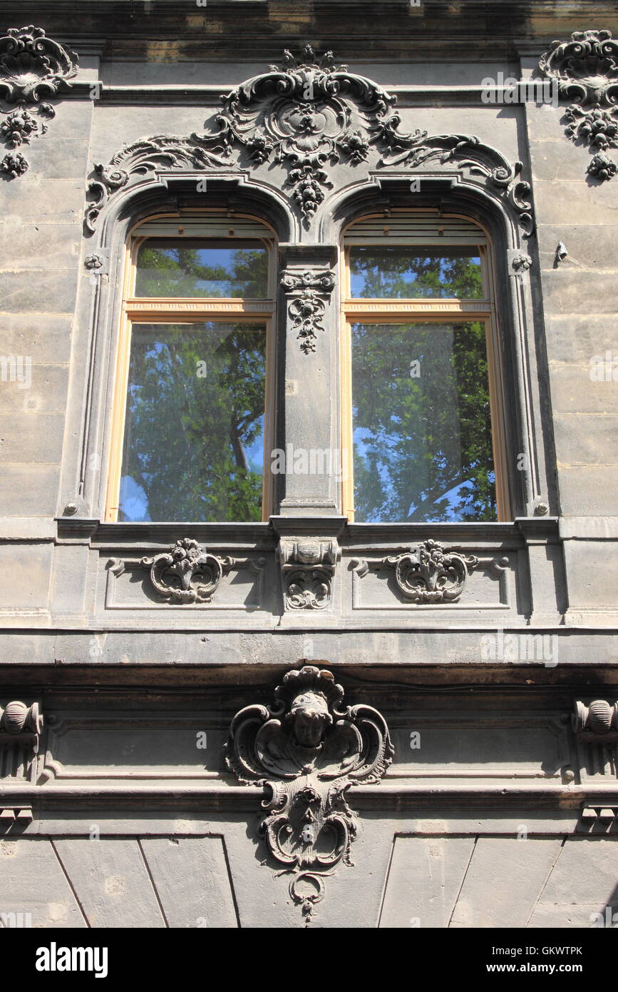 Renaissance window in Andrassy Avenue of Budapest, Hungary Stock Photo ...