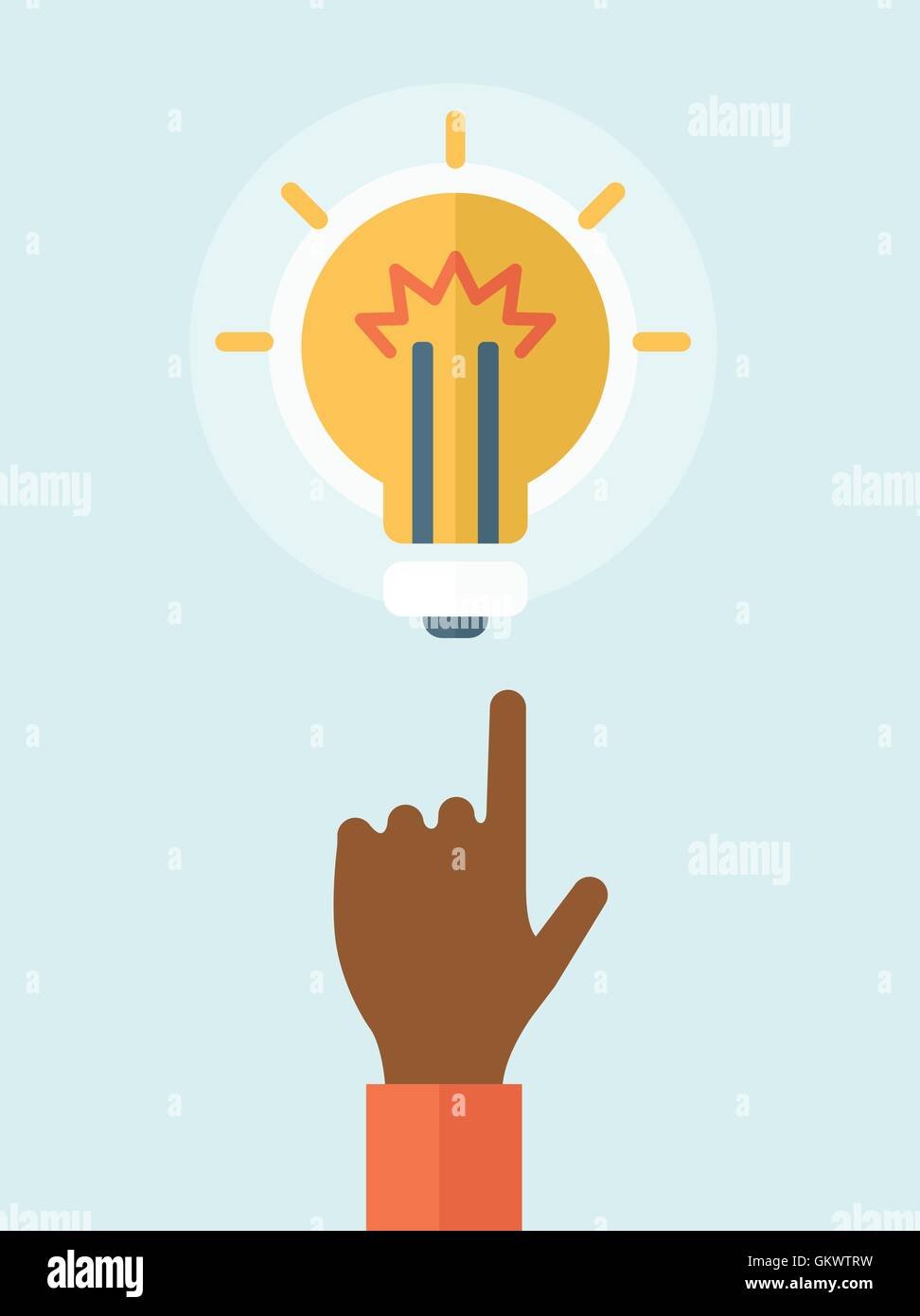 Finger pointer and light bulb Stock Vector Image & Art - Alamy