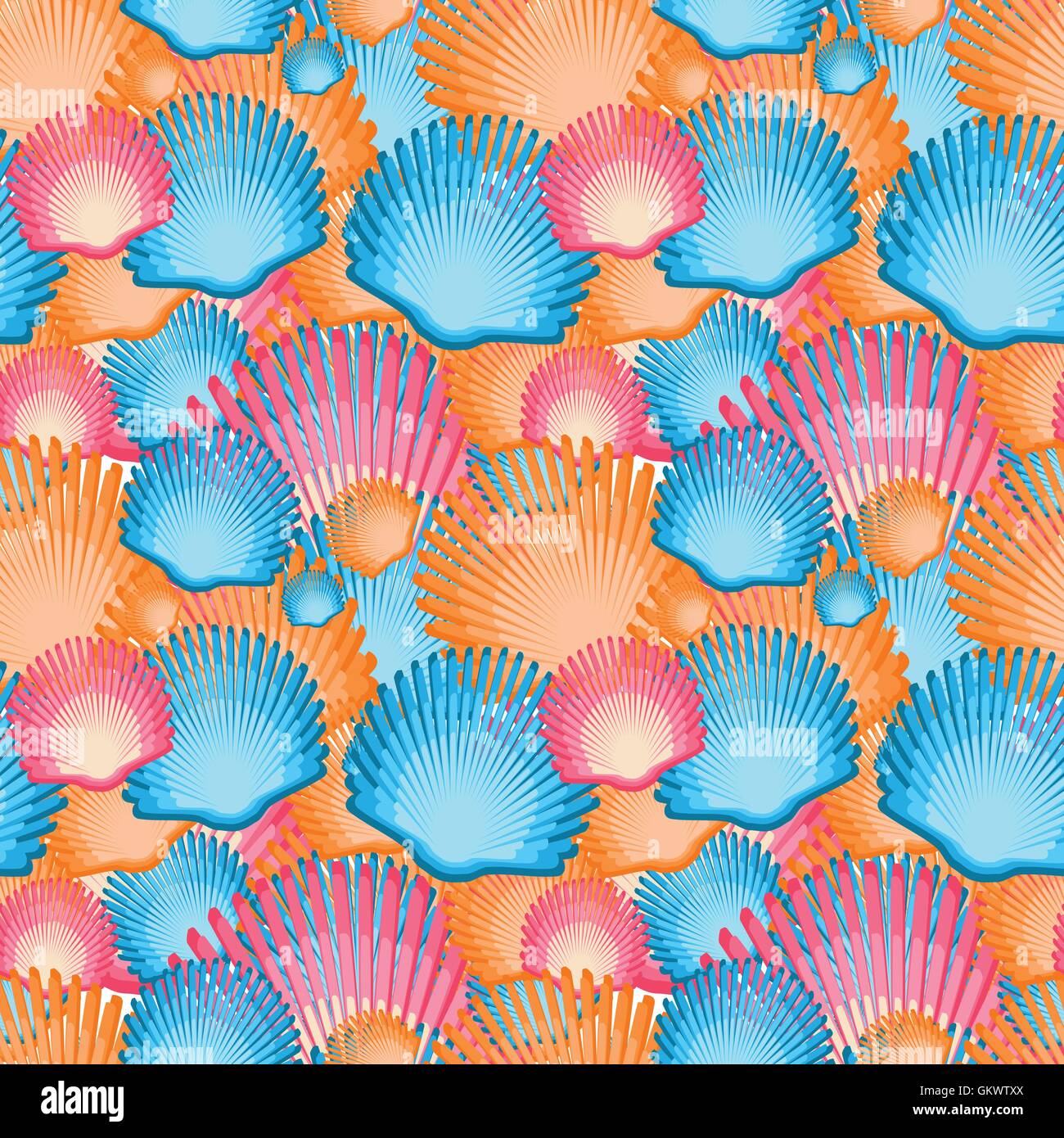 Sea scallop seashell semless pattern. Vector Stock Vector Image & Art ...