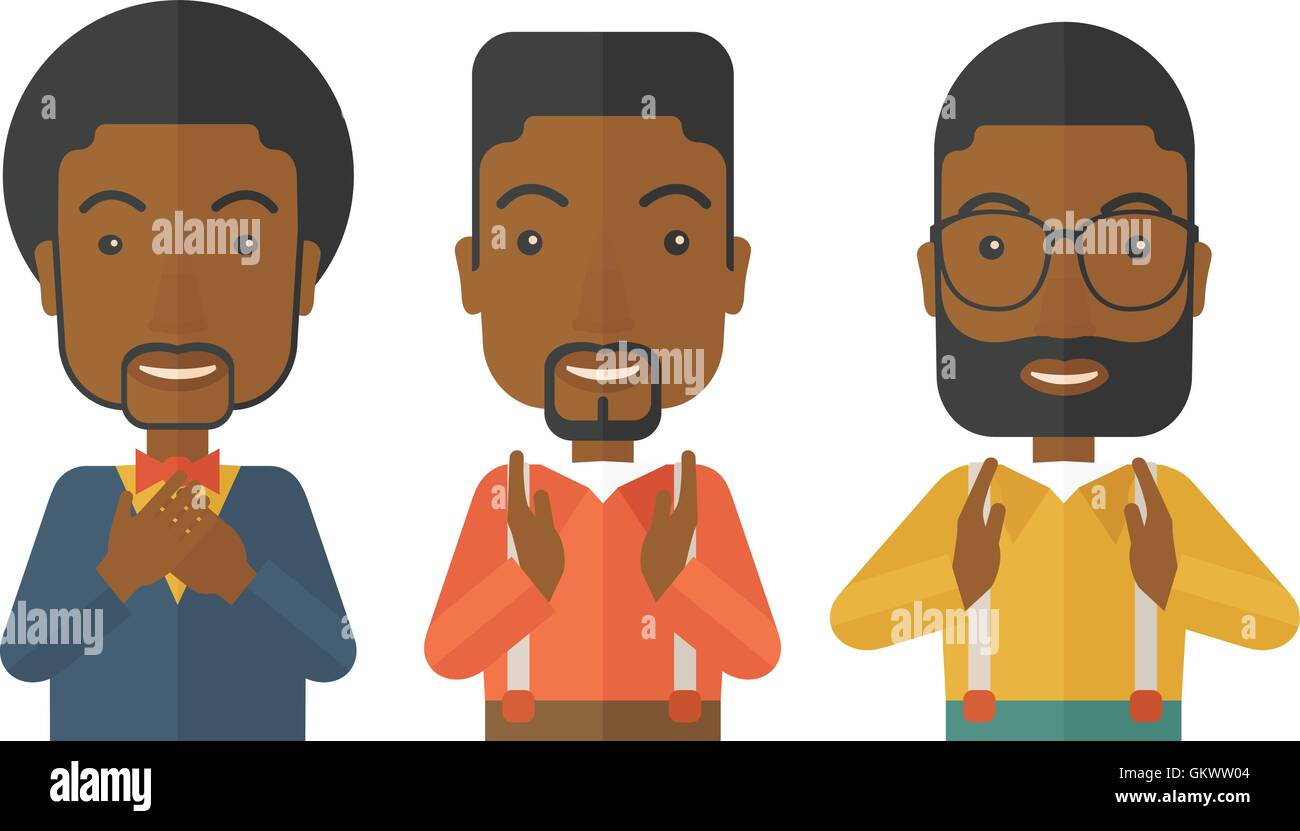 Three young black handsome businessmen Stock Vector Image & Art - Alamy