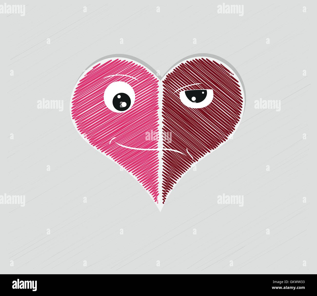 heart with two faces Stock Vector Image & Art - Alamy